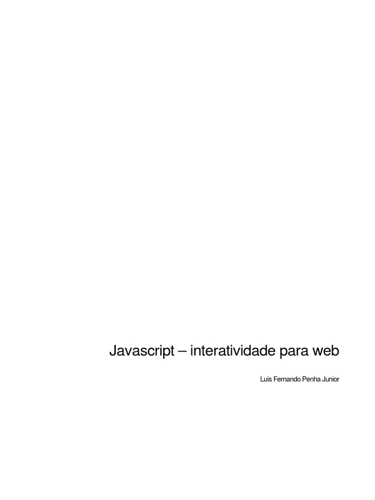 Javascript - Interatividade para Web | PDF | Modelo de Documento por ...