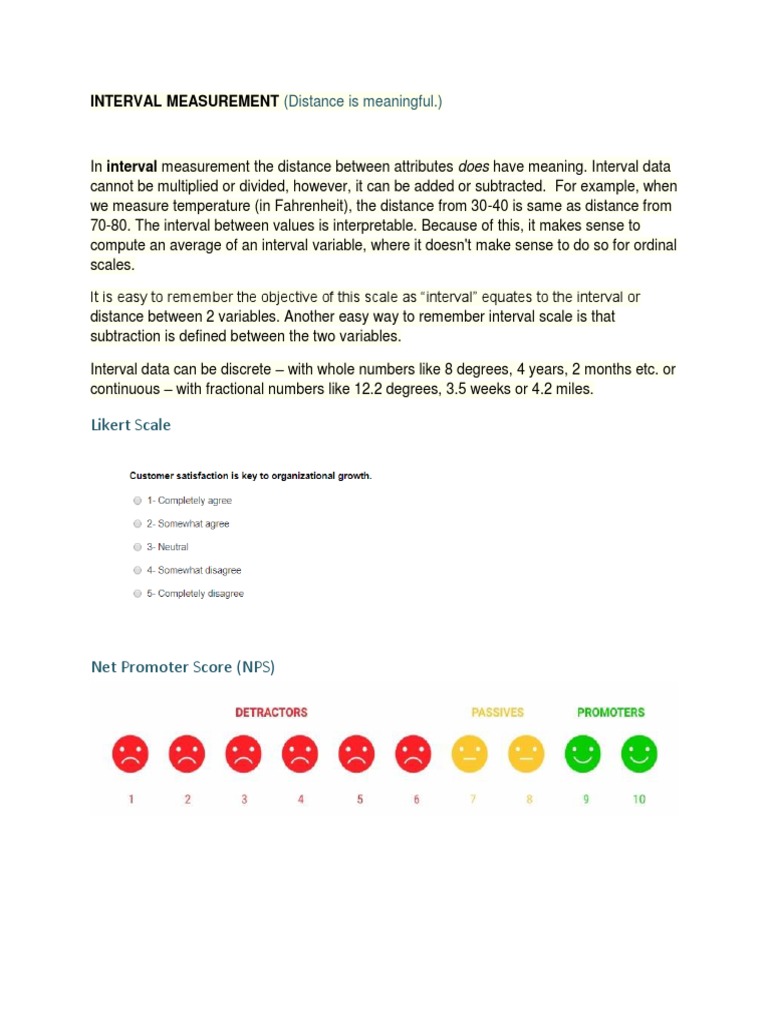 Likert Scale: Interval Measurement | PDF