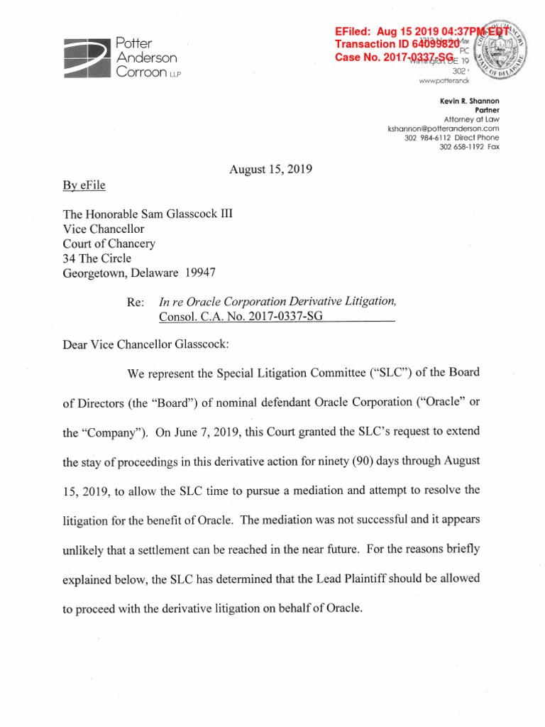 Oracle Letter | PDF