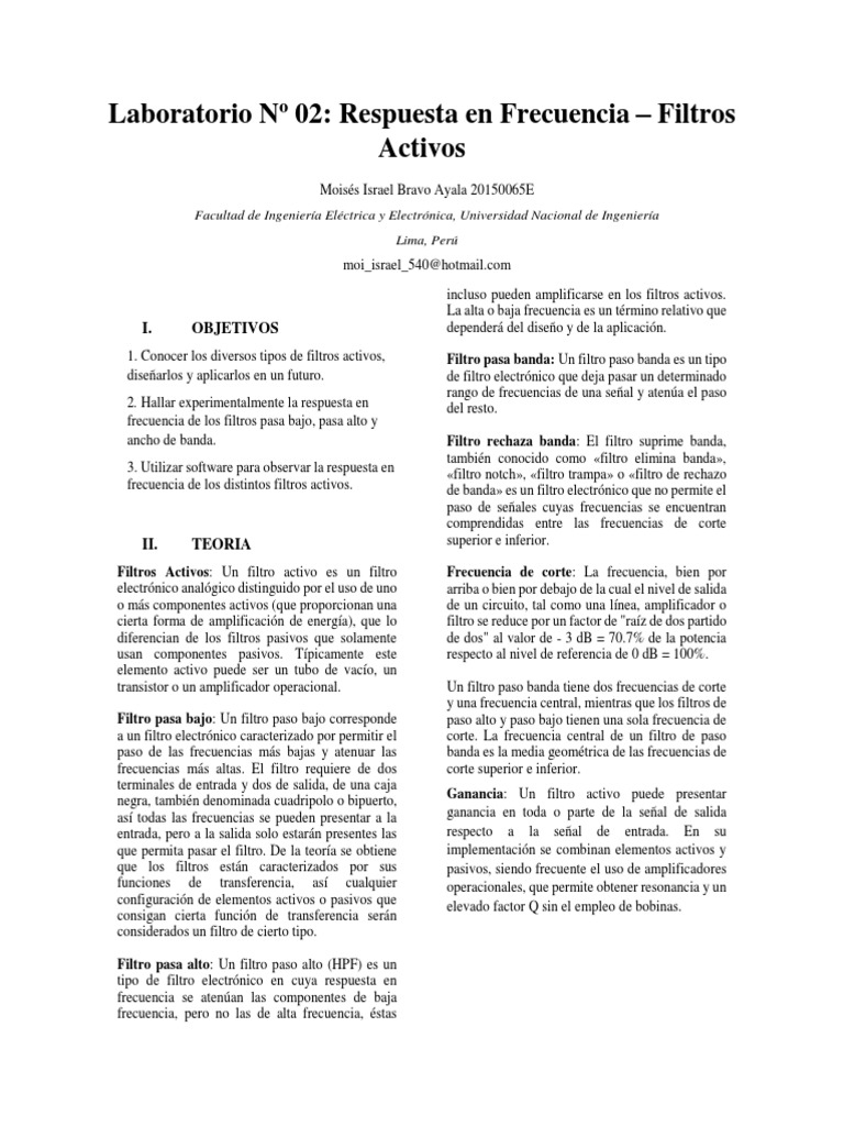 IFP2 | PDF | Filtro electronico | Filtro de paso bajo