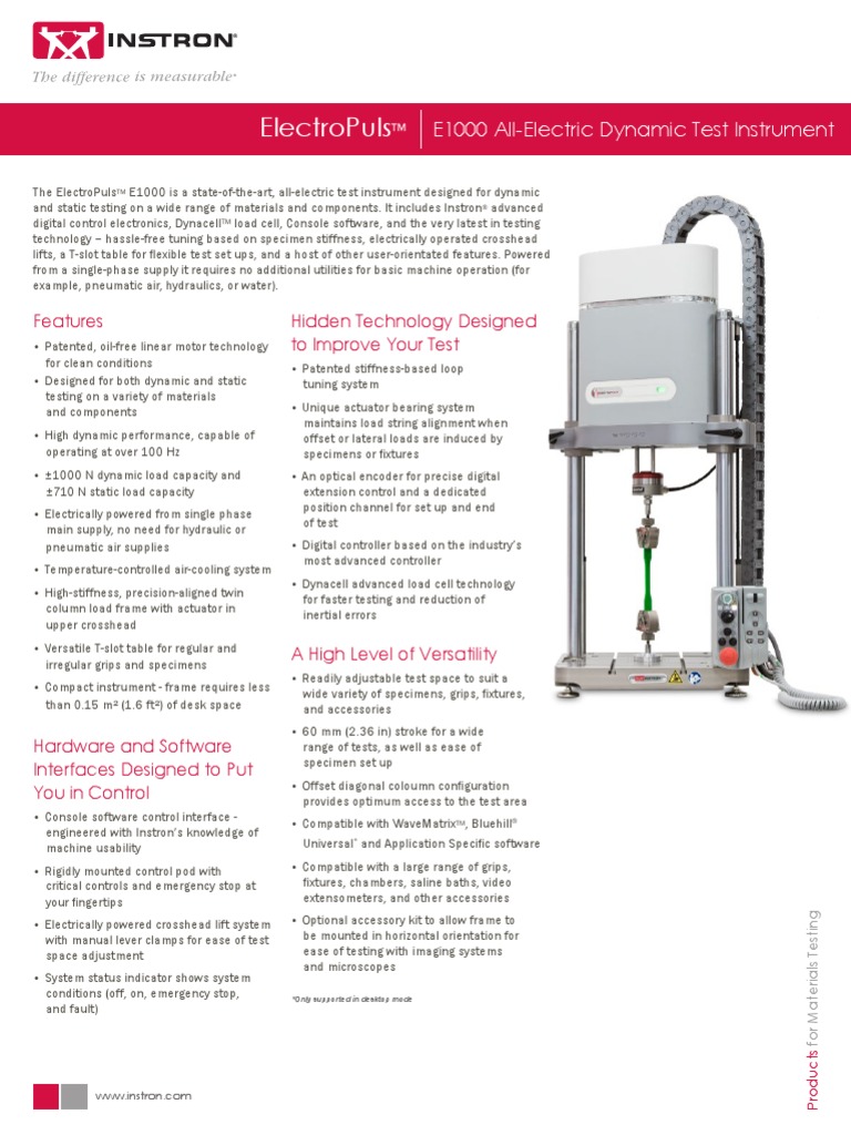 ElectroPuls E1000 Testing System | PDF | Actuator | Trademark