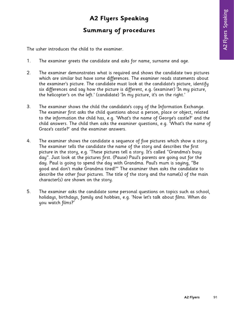 Flyers Speaking Practice | PDF | Evaluation Methods | Test (Assessment)