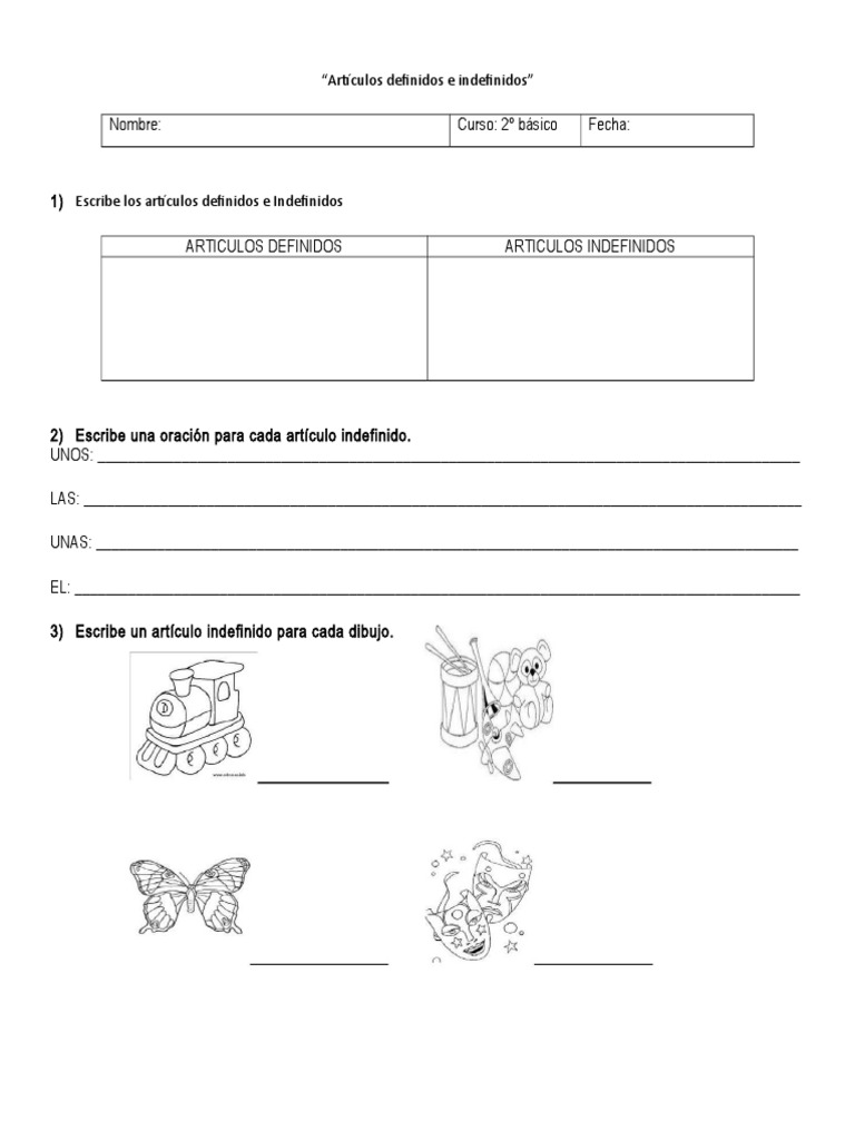 Artículos Definidos e Indefinidos | PDF