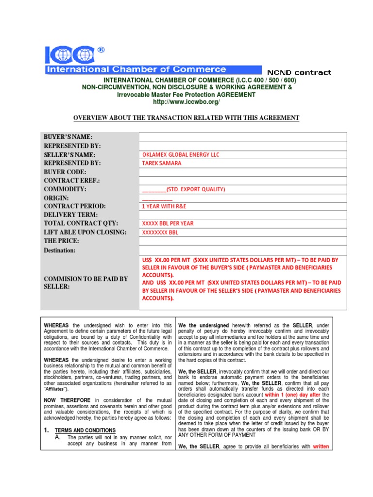 Non-Circumvention, Non Disclosure | PDF | Wire Transfer | Financial ...