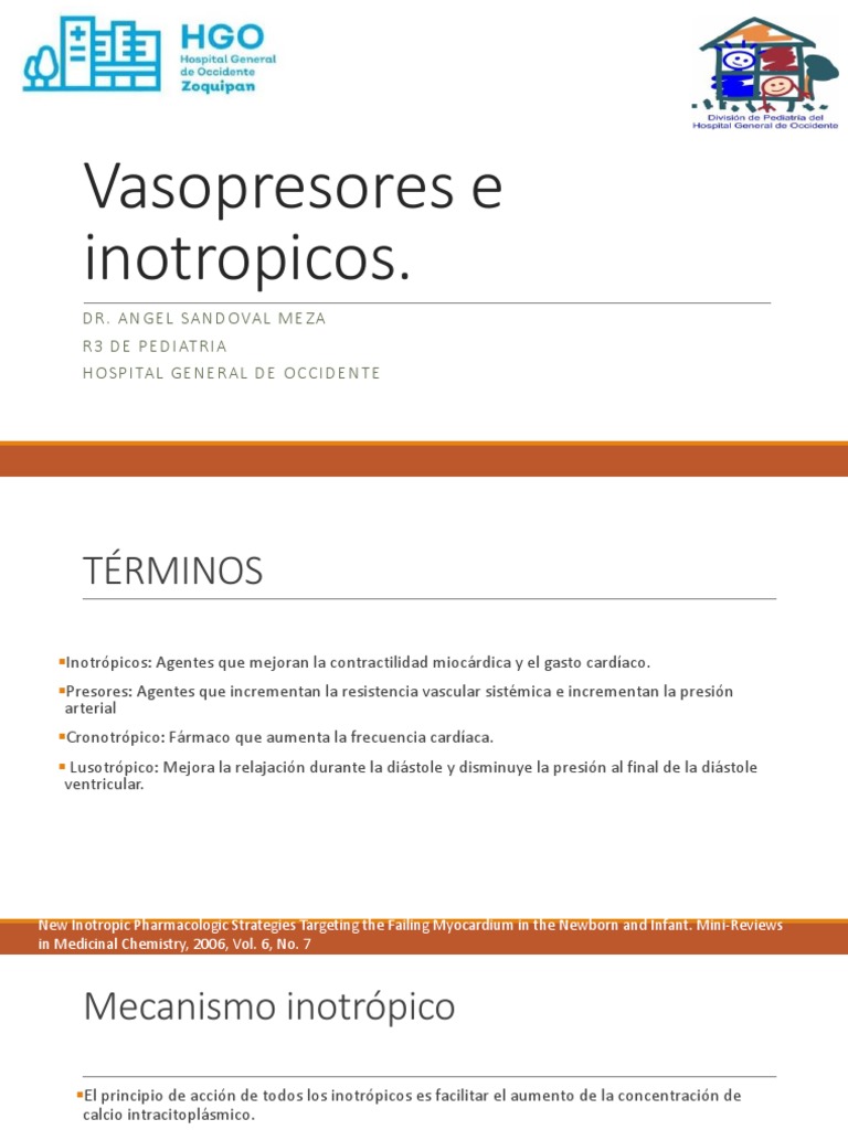 Vasopresores e Inotropicos Pediatria | PDF | Dopamina | Norepinefrina