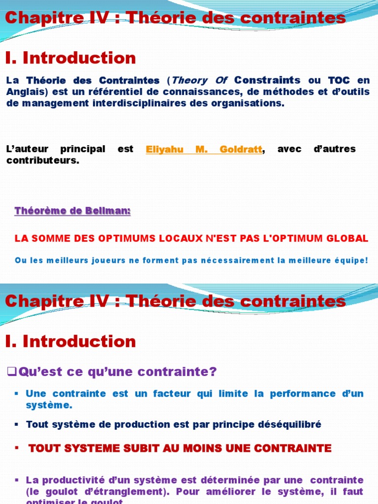 Théorie Des Contraintes | PDF | Business | Économie