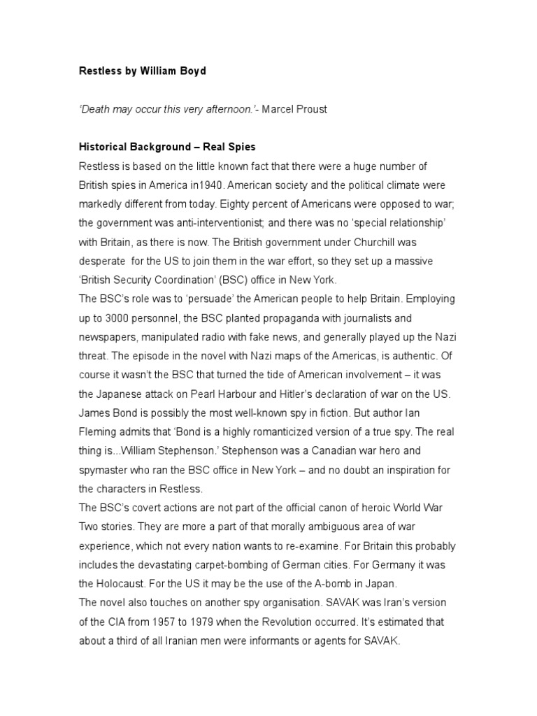 Death May Occur This Very Afternoon.'-Marcel Proust: Restless by ...