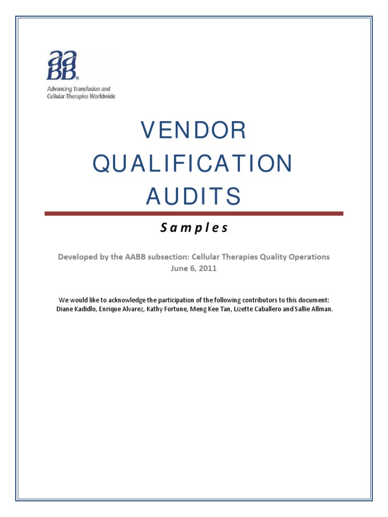 Vendor Qualification Audit Guidelines | PDF | Business