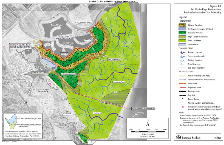 Bel Marin Keys Unit V wetland restoration map