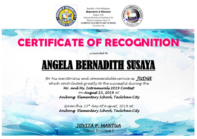 Certificate (Judges) | PDF