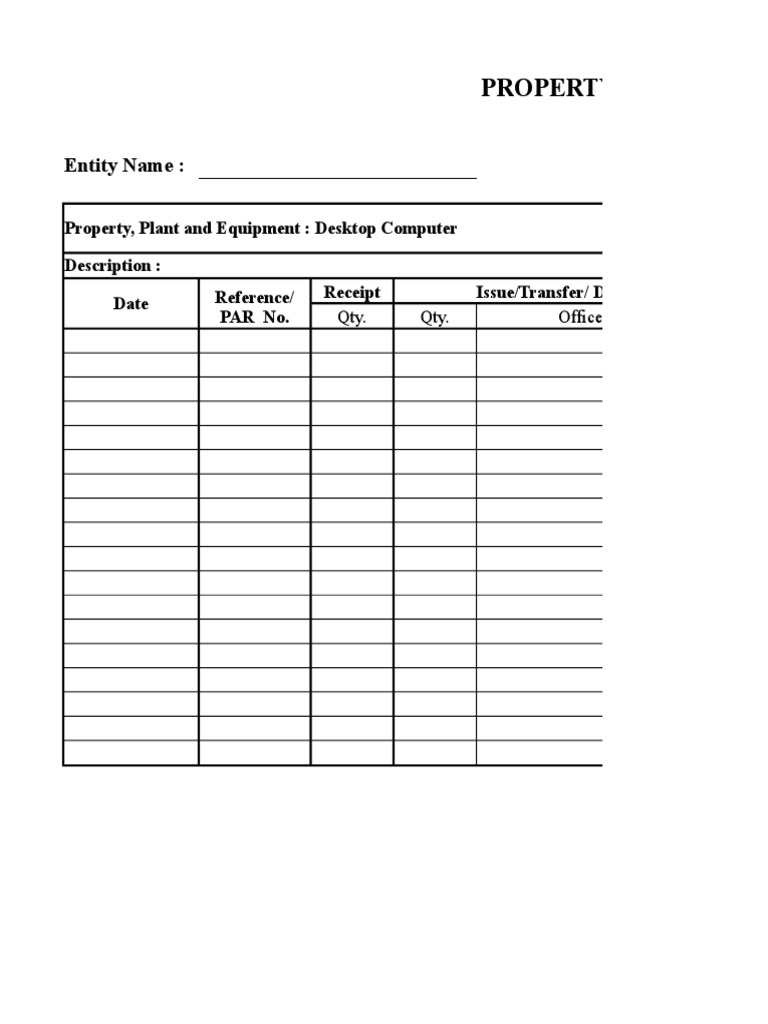 Property Card for Desktop Computer | PDF