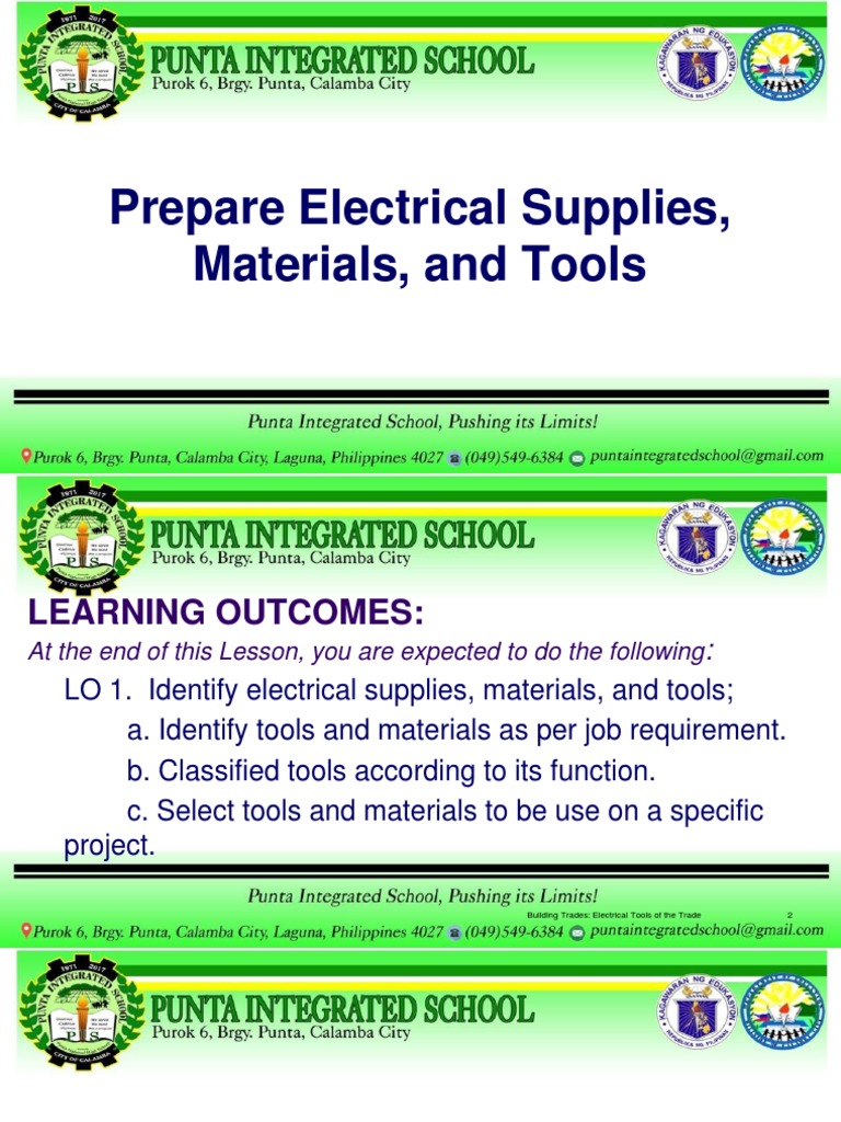 Electrical Tools and Materials WITH QUIZ | PDF | Electrical Wiring | Wire