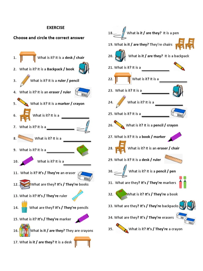 Exercise Choose and Circle The Correct Answer | PDF | Writing | Stationery