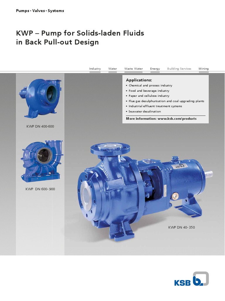 2-Page Leaflet KWP - Pump For Solids-Laden Fluids | PDF | Pump ...