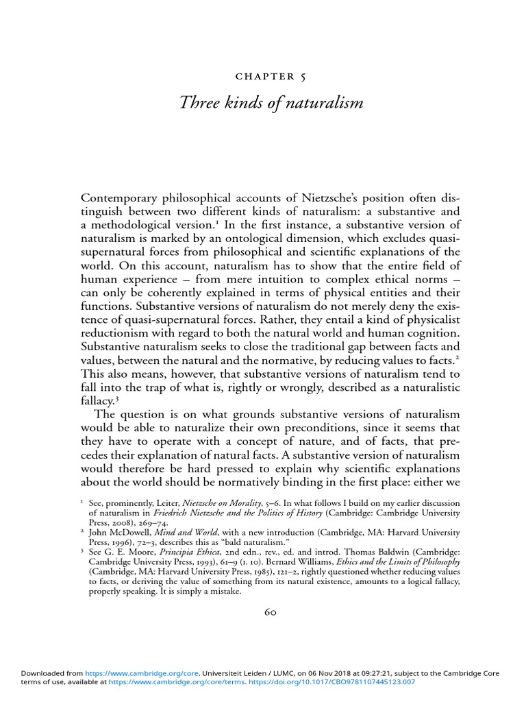 3 Kinds of Naturalism | PDF | Naturalism (Philosophy) | Metaphysical ...