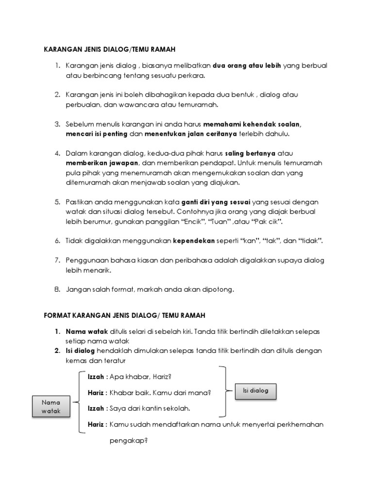 Karangan Jenis Dialog | PDF