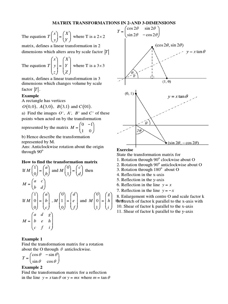Matrix Transformations in 2 | PDF | Linear Map | Matrix (Mathematics)