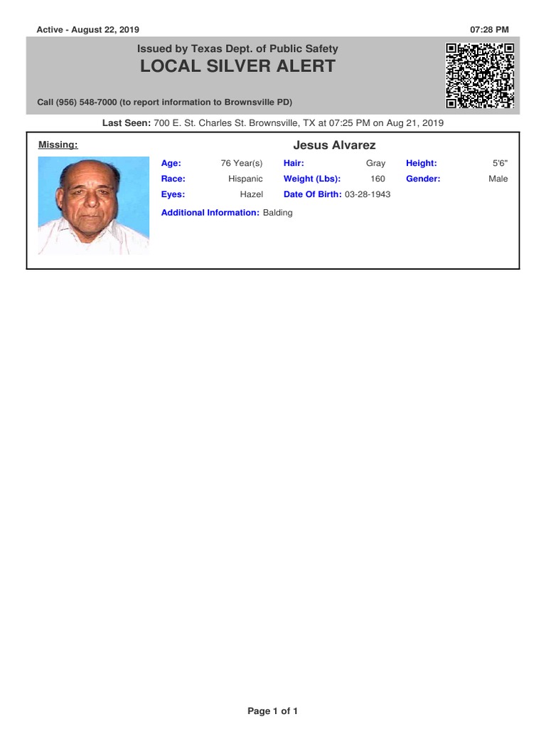 Silver Alert English Flyer | PDF