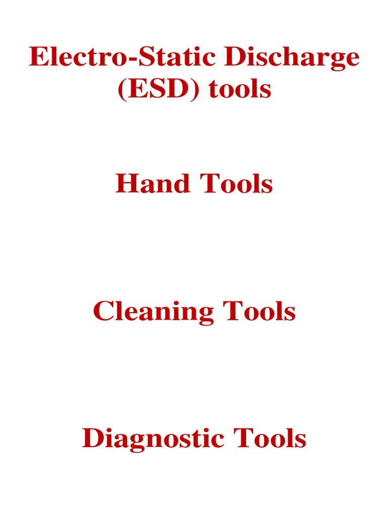 Electro-Static Discharge (ESD) Tools | PDF | Technology & Engineering