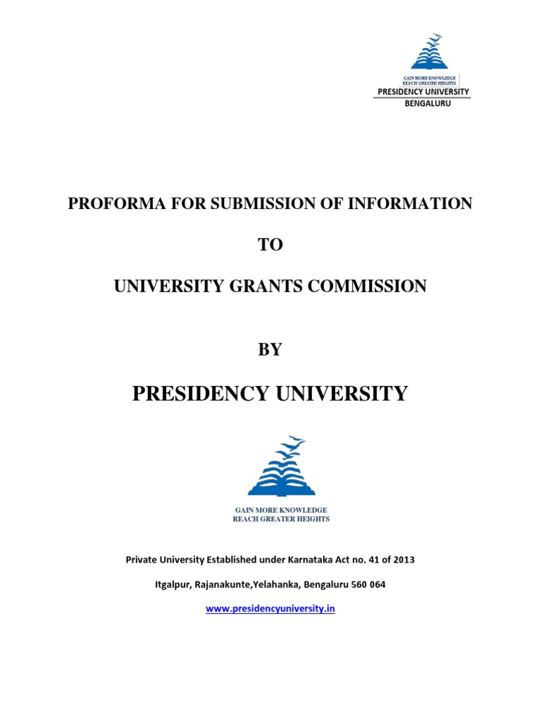 UGC Proforma Presidency University 1 | PDF | Curriculum | Test (Assessment)