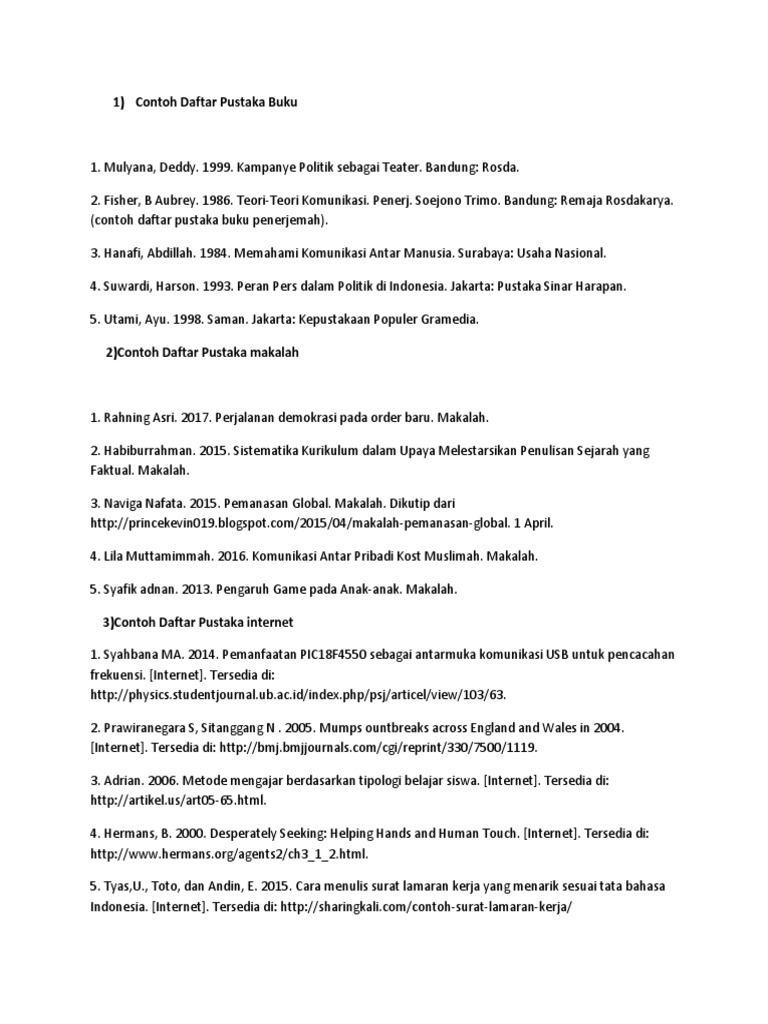 Contoh Daftar Pustaka Buku | PDF