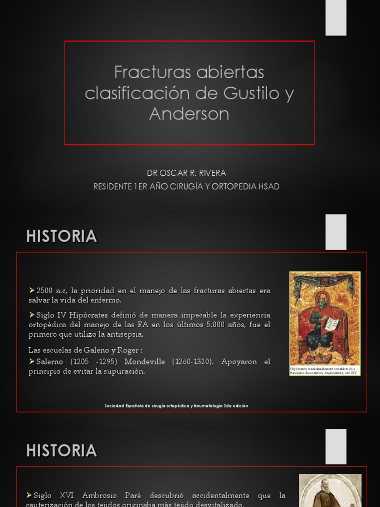 Clasificación de Fracturas Abiertas: Gustilo y Anderson | PDF ...