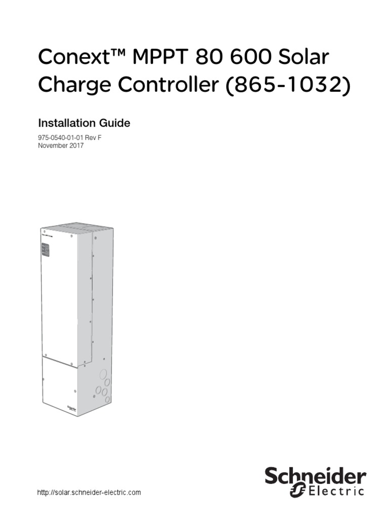 ML201711 Conext MPPT 80 600 Installation Guide 975 0540-01-01 Rev F ENG ...