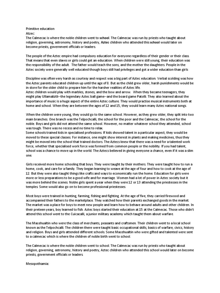 Aztec Education System | PDF | Maya Civilization | Mesoamerica