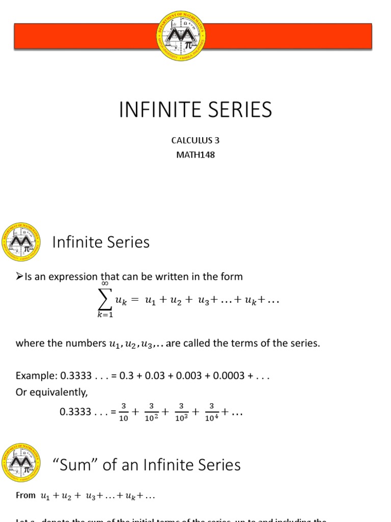 Infinite Series Pdf Series Mathematics Summation
