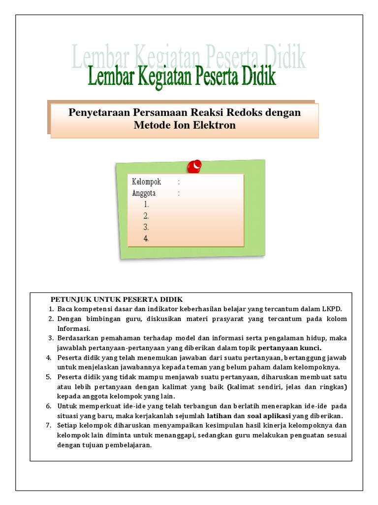 LKPD Redoks Pert 2 Fix | PDF | Sains & Matematika | Komputer