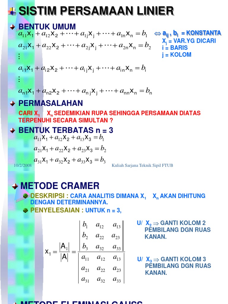 Sistem Persamaan Linier PDF | PDF
