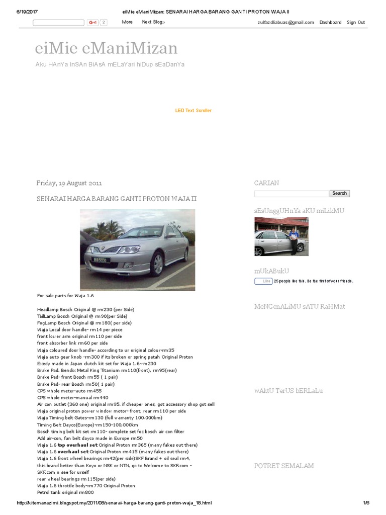 Spare Part Kereta Proton Waja | Reviewmotors.co