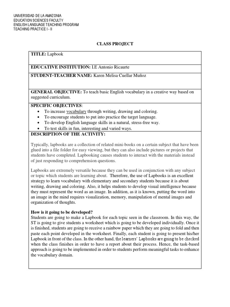 Universidad de La Amazonia Education Sciences Faculty English Language ...