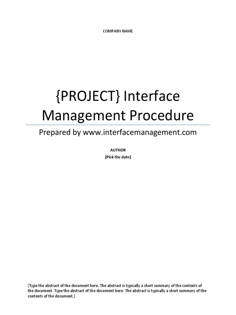 Interface Management procedure template.docx | General Contractor ...