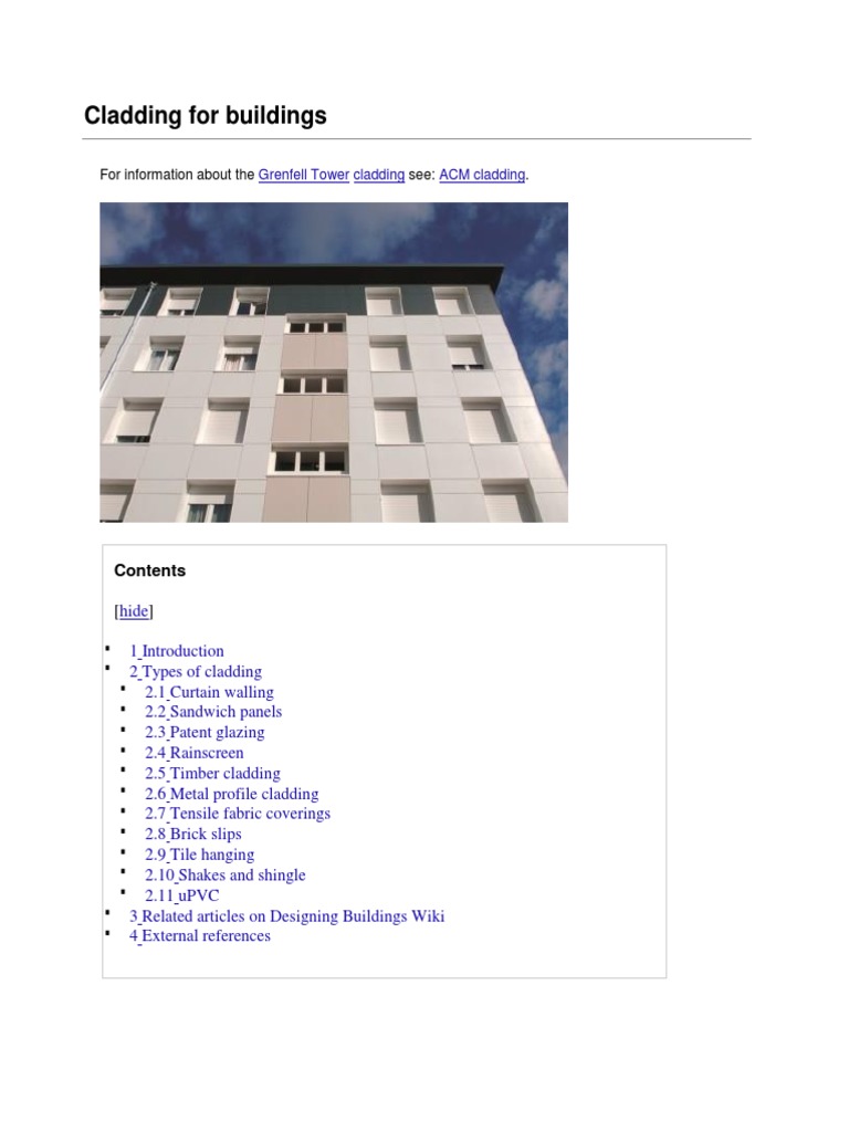 Cladding For Buildings | PDF | Wall | Roof