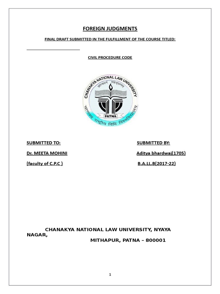 CPC Foreign Judgment | PDF | Lawsuit | Judgment (Law)