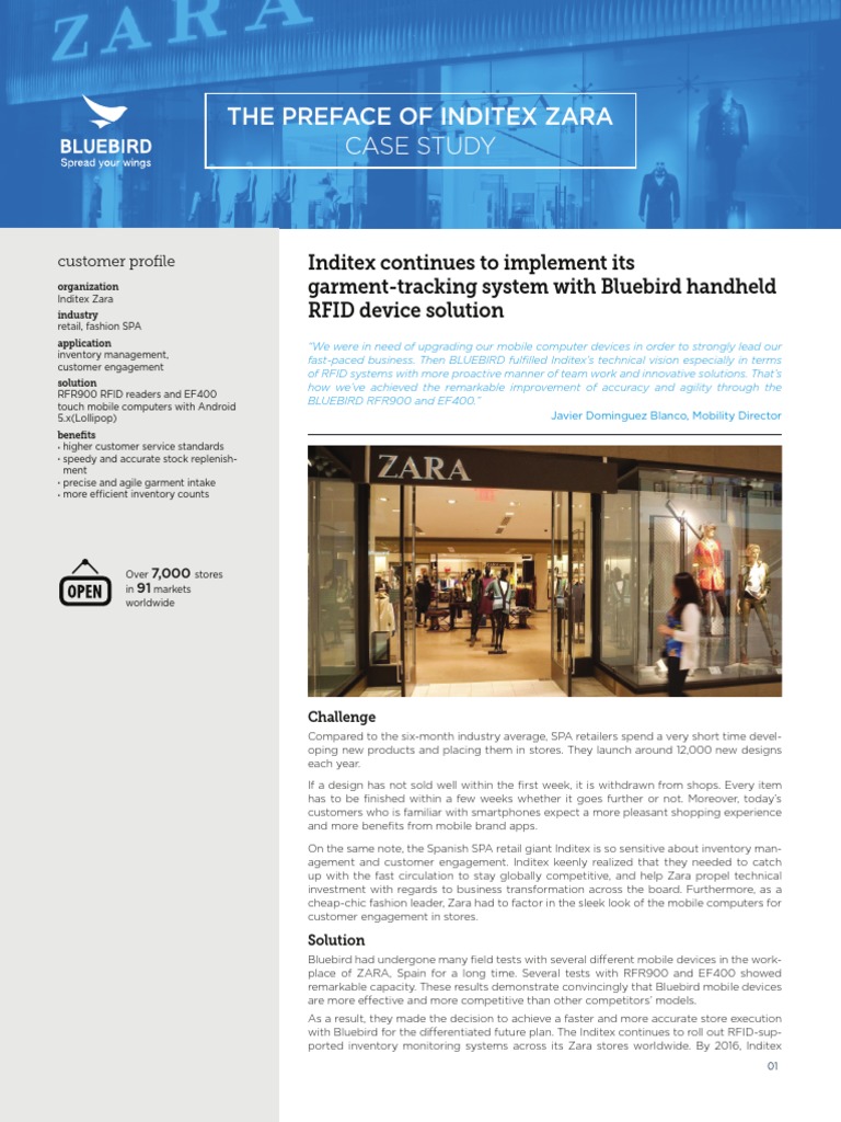 (Case Study) Zara Bluebird EF400 - RFR900 | PDF | Radio Frequency Identification | Retail