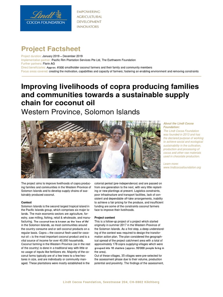 Factsheet LCF Sustainable Coconut Project Solomon Islands Final PDF | PDF | Coconut | Solomon ...