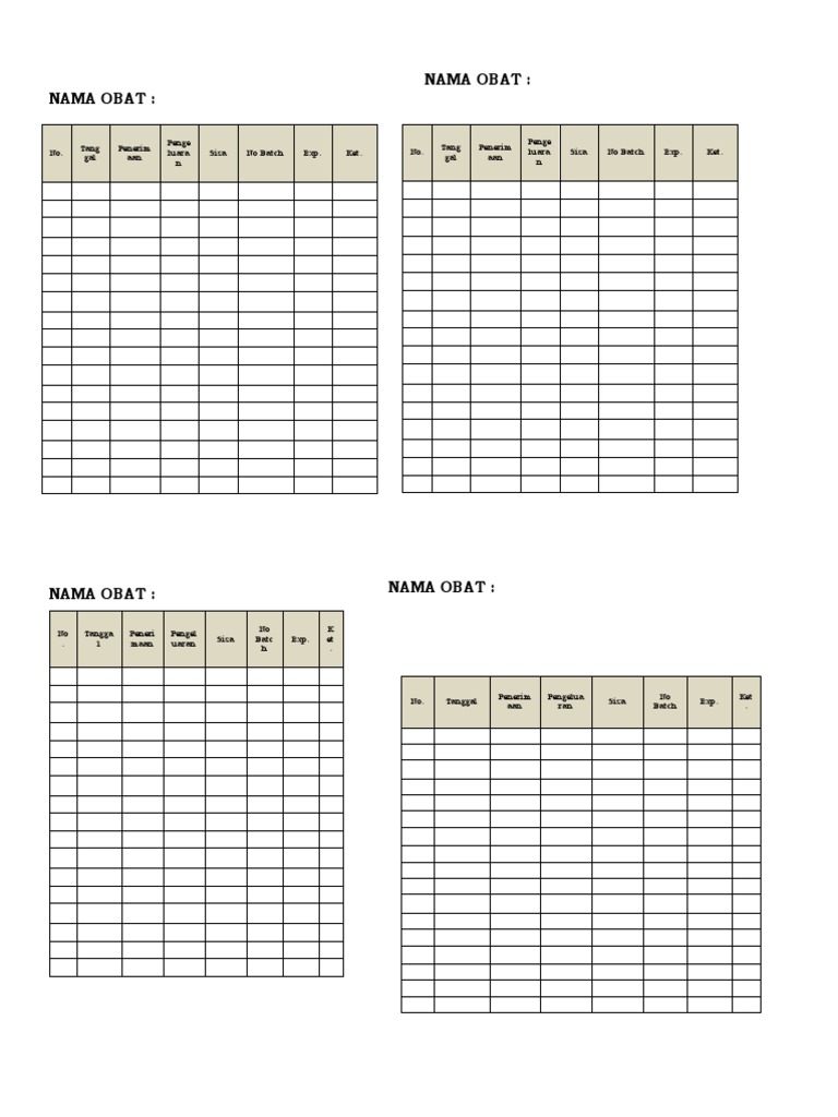 Kartu Stock Obat Emergency | PDF