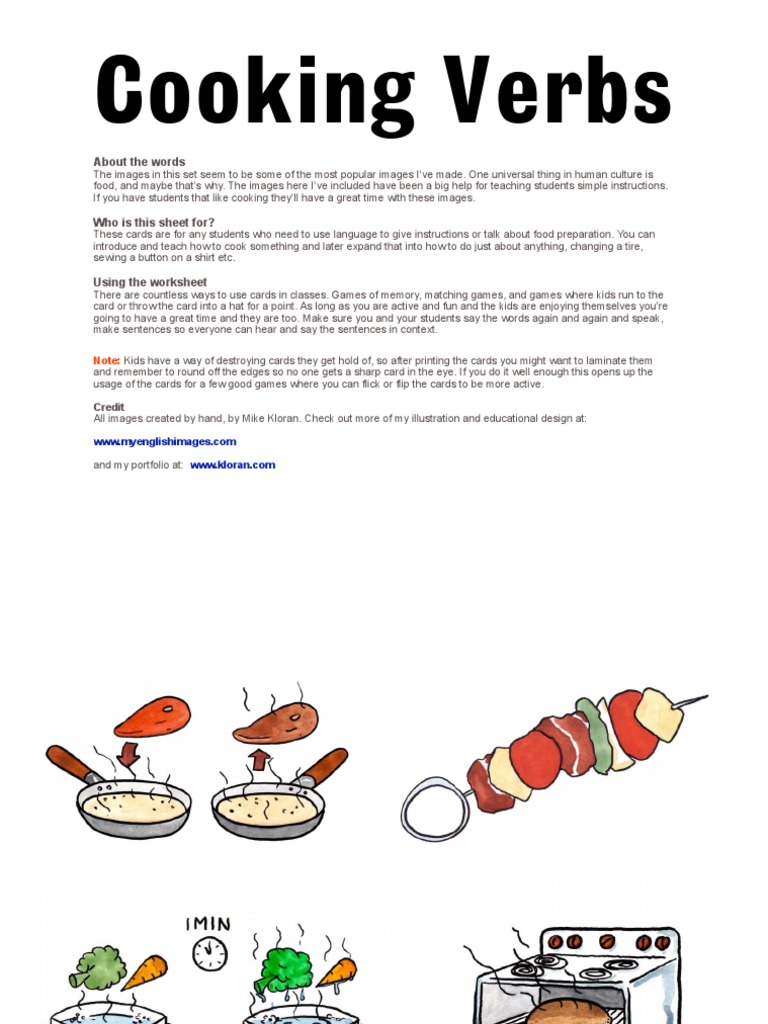Cooking Verbs: About The Words | PDF