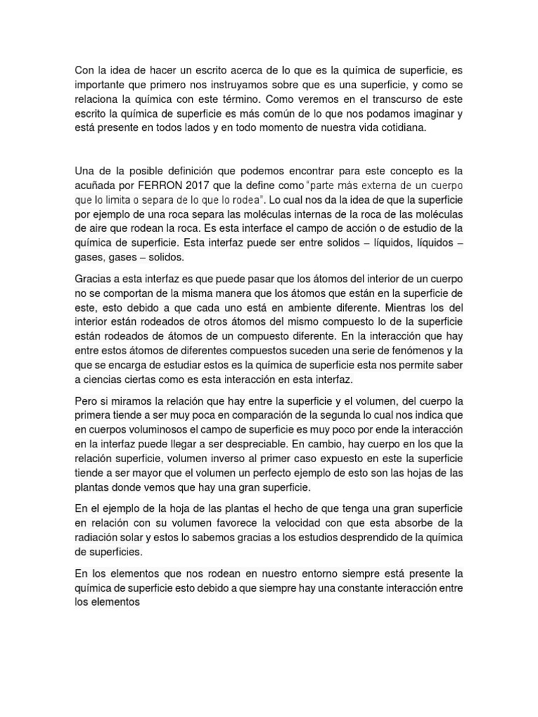 Quimica de Superficie | PDF | Átomos | Química