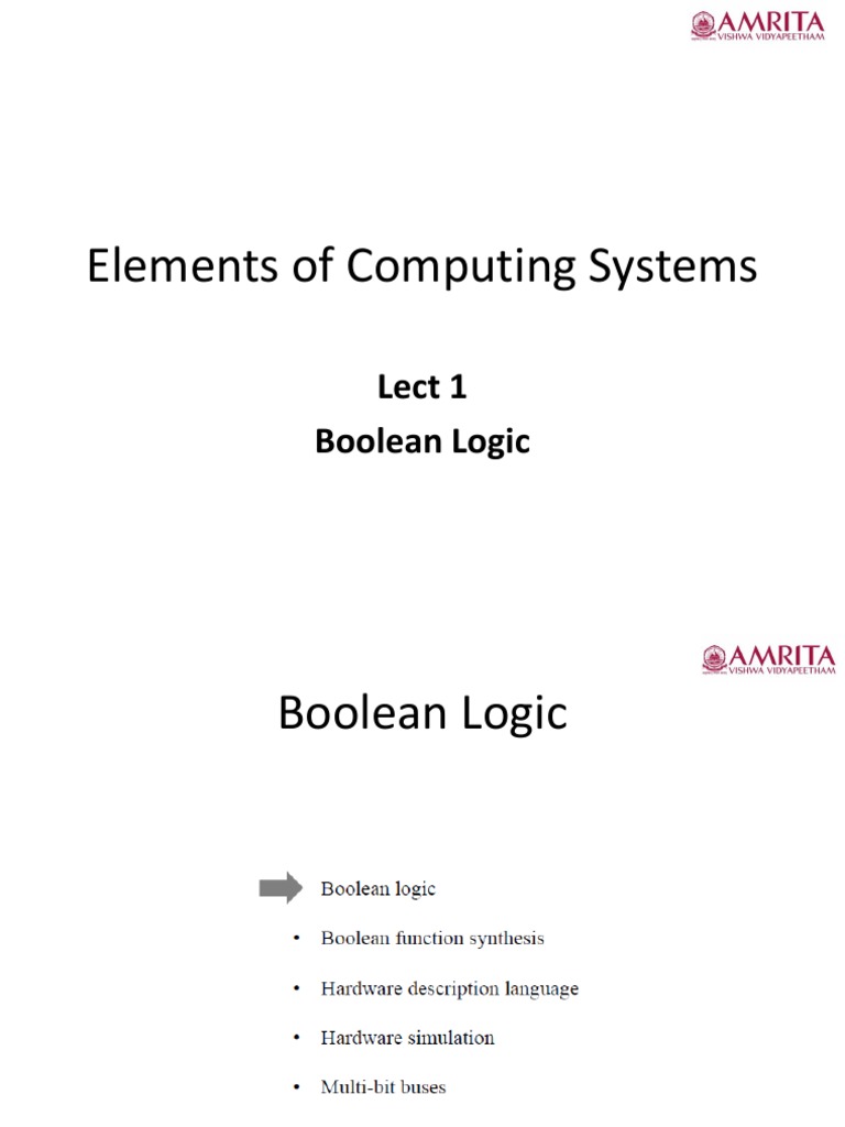 Lect1 Boolean Logic Part1 | PDF Lect1 Boolean Logic Part1 | PDF