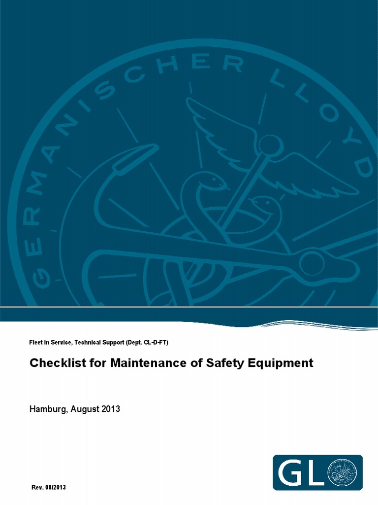 Checklist For Maintenance of Safety Equipment | PDF | Valve | Pump
