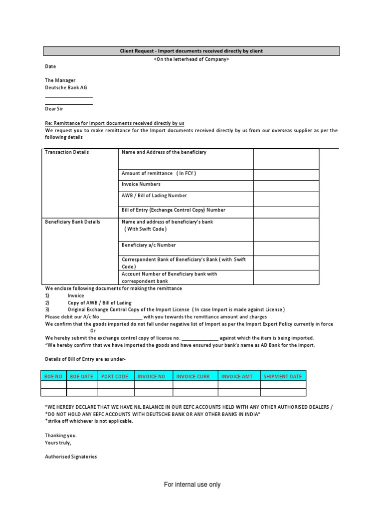 Direct Import Direct Payment Format | PDF | Business | Finance & Money ...