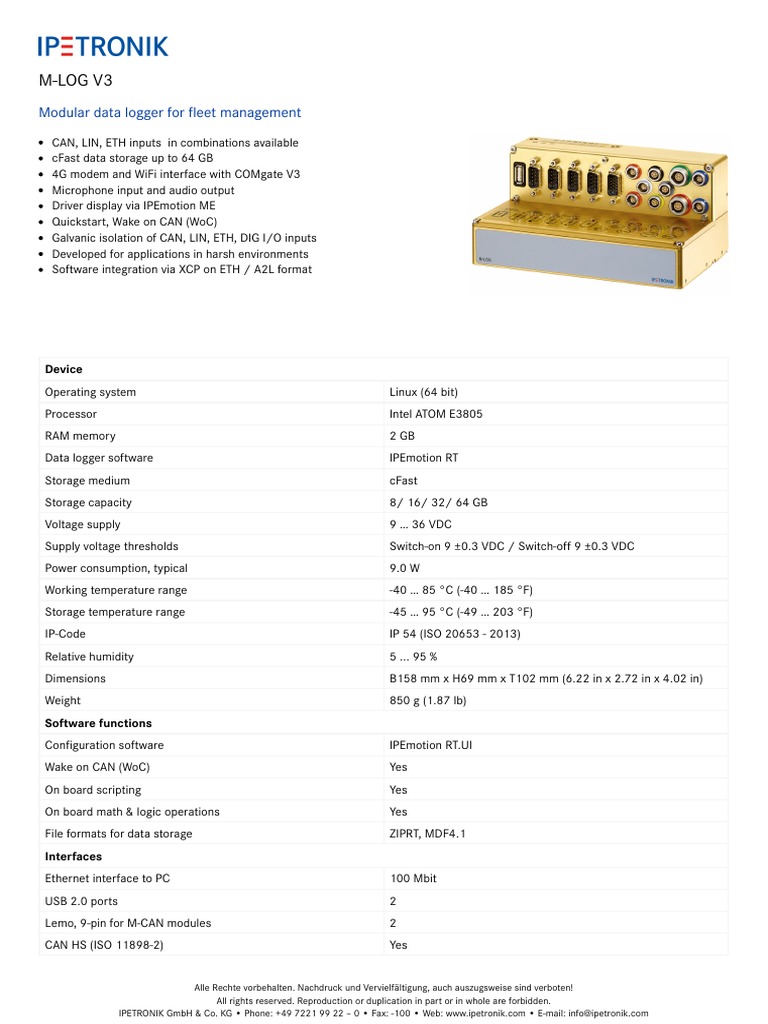 M-Log V3: Modular Data Logger For Fleet Management | PDF | Input/Output ...