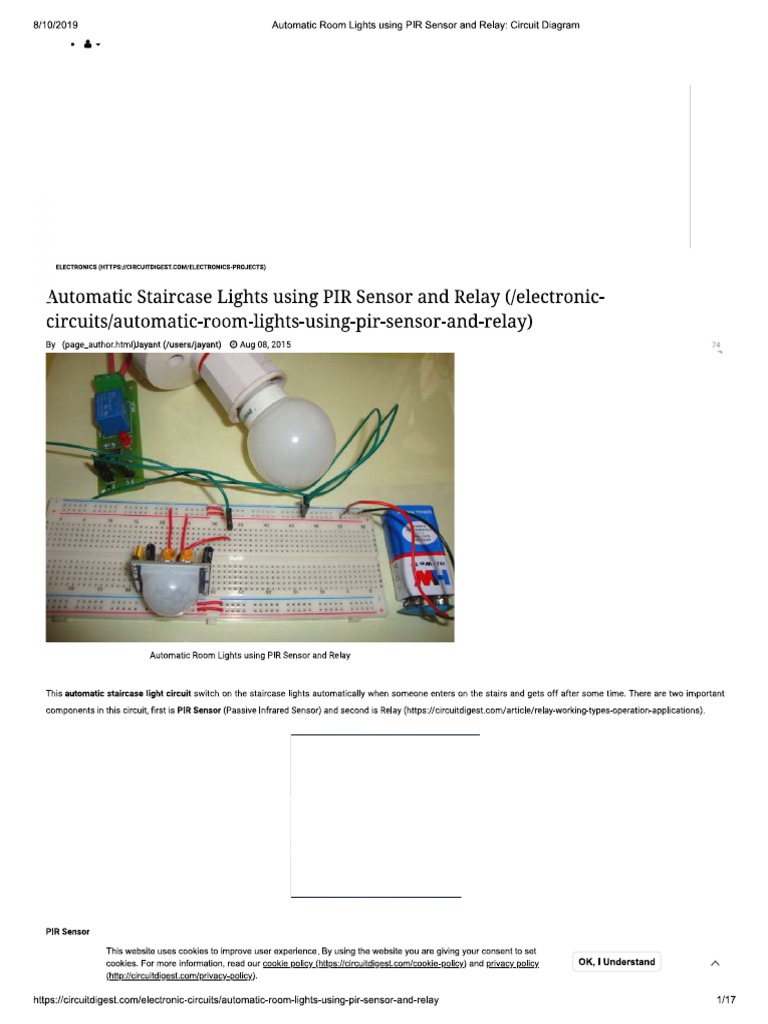 Automatic Staircase Lights Using Pir Sensor and Relay PDF | PDF