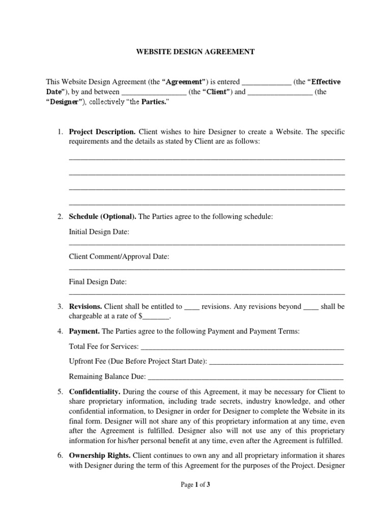 Sample Web Design Contract | PDF | Attorney's Fee | Web Design