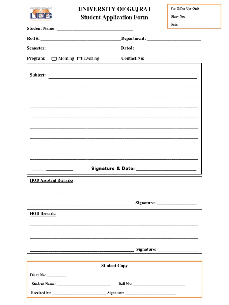 Updated Student Application Form | PDF