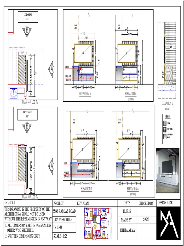 Elevation A Elevation A Plan - 44" LCD TV Elevation B | PDF