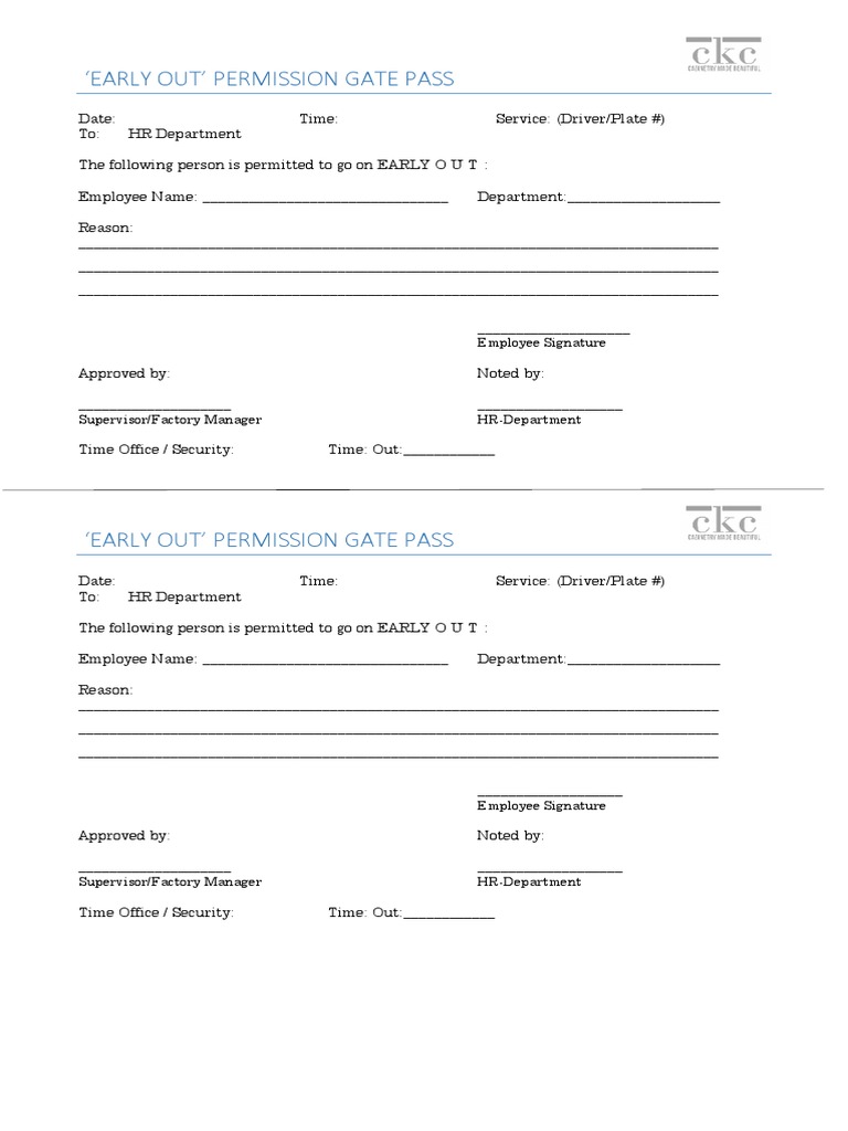 Early Out Pass Approval | PDF | Transport | Vehicles